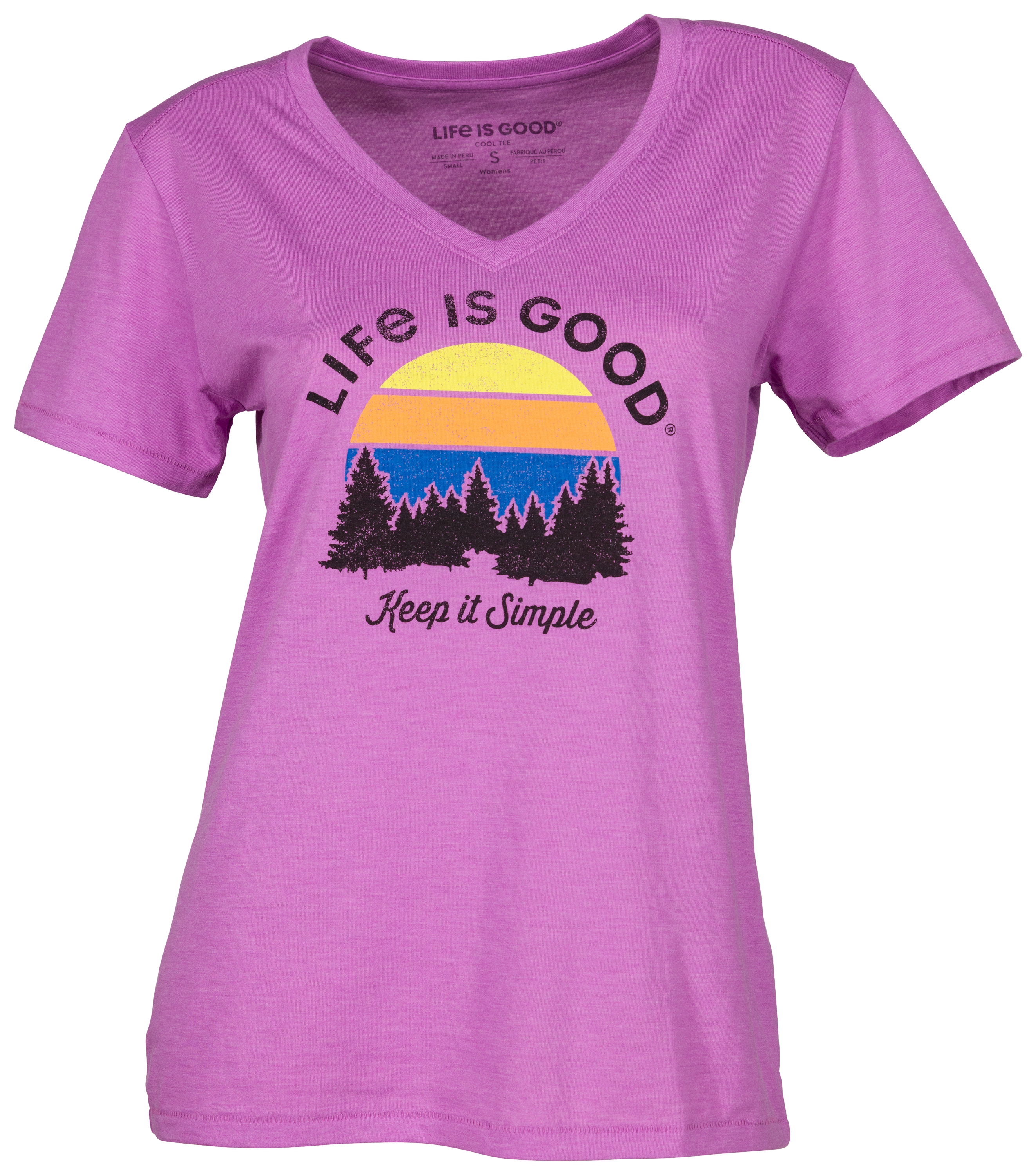 Life Is Good Keep It Simple Cool V-Neck Short-Sleeve Shirt for Ladies ...